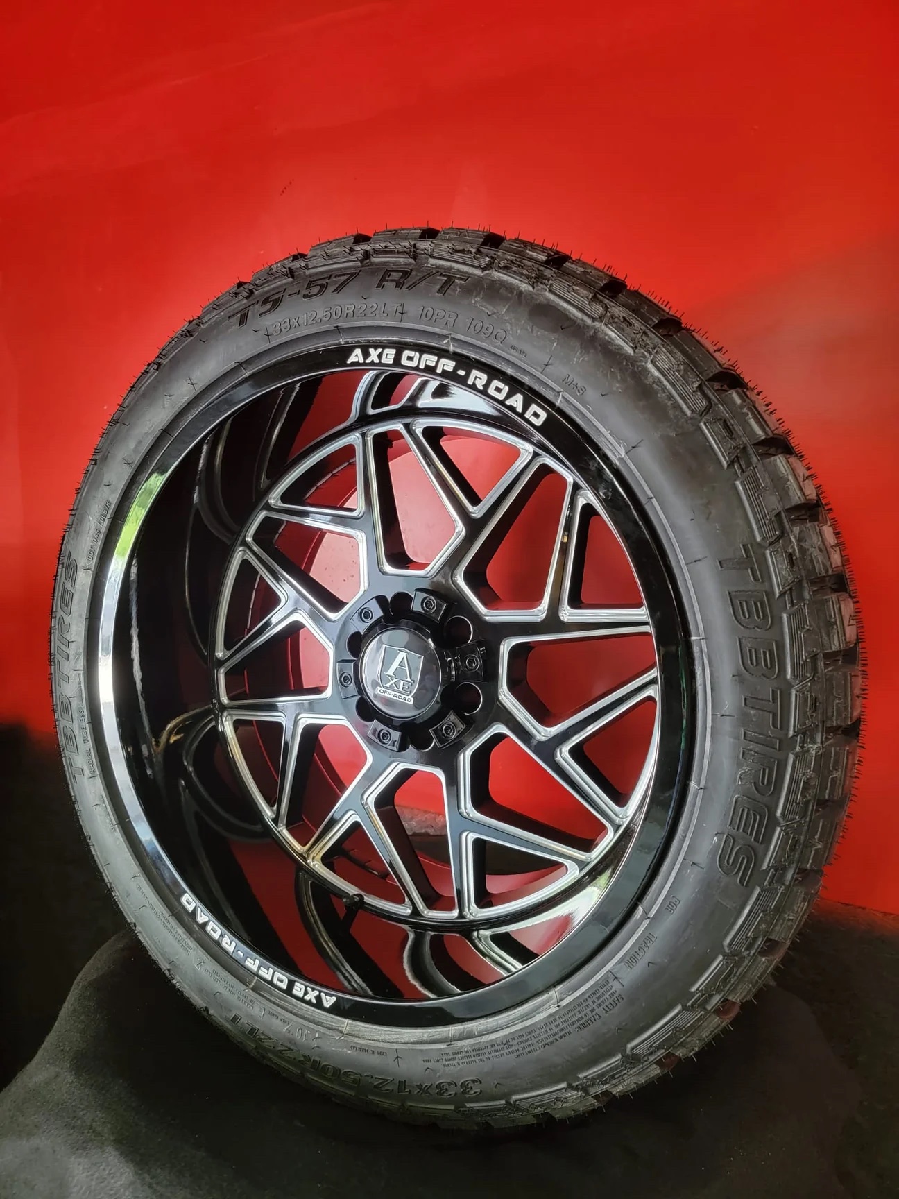 4-NEW 22 INCH AXE NEMESIS GLOSS BLACK MILLED WHEELS 22X12 TRUCK RIMS ...